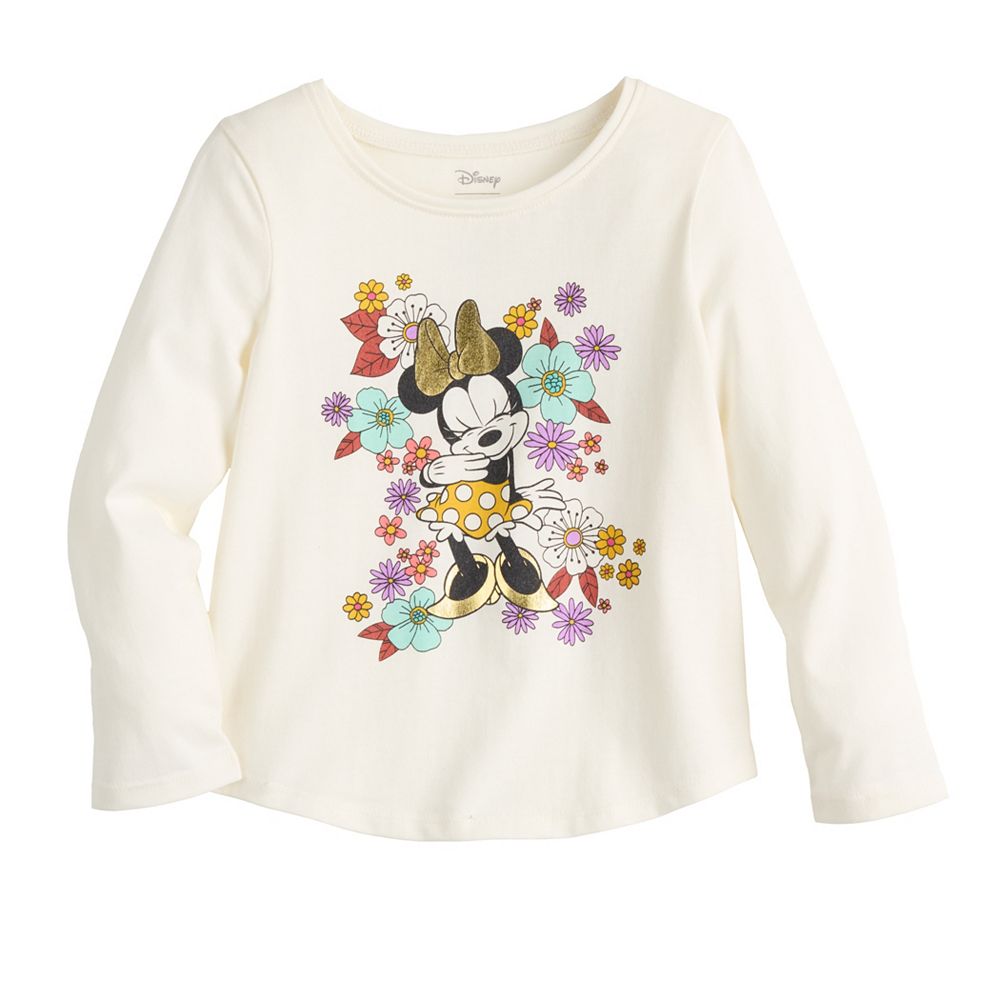 Baby & Toddler Girl Disney Minnie Mouse Floral Long Sleeve Graphic Tee ...