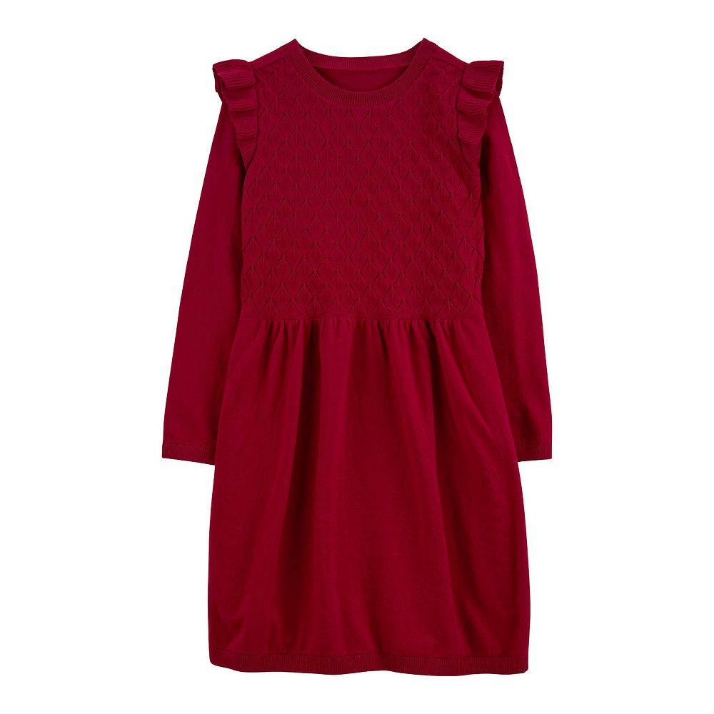 Girls 4-14 Carter's Ruffle Shoulder Sweater Dress