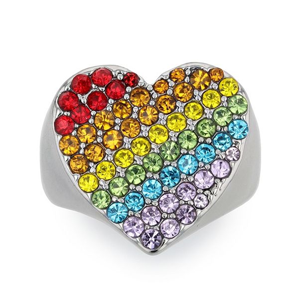 Simply Vera Vera Wang Pride Rainbow Heart Signet Ring