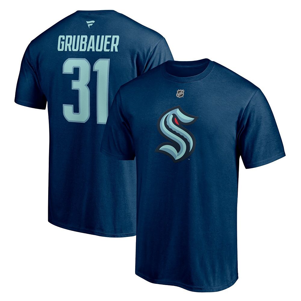 Men's Fanatics Branded Philipp Grubauer Deep Sea Blue Seattle Kraken ...