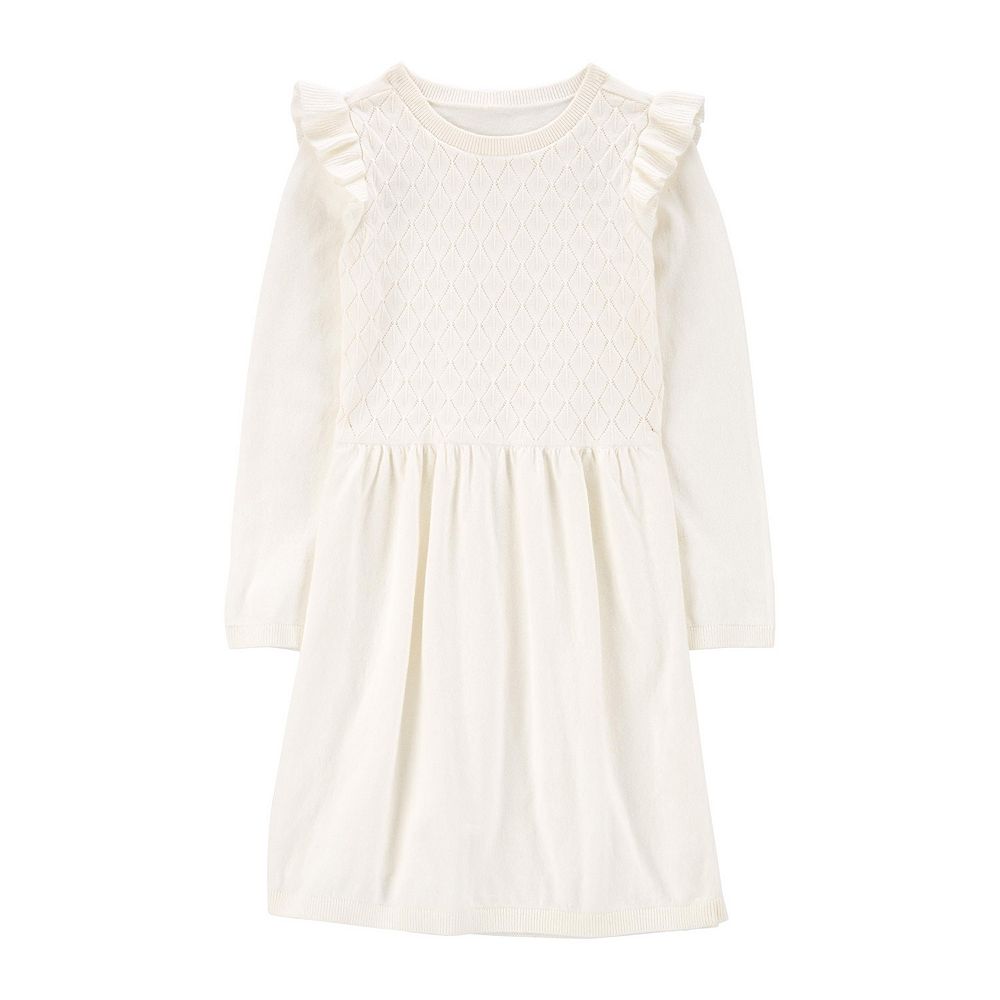 Girls 4-8 Carter's Flutter Shoulder Sweater Dress