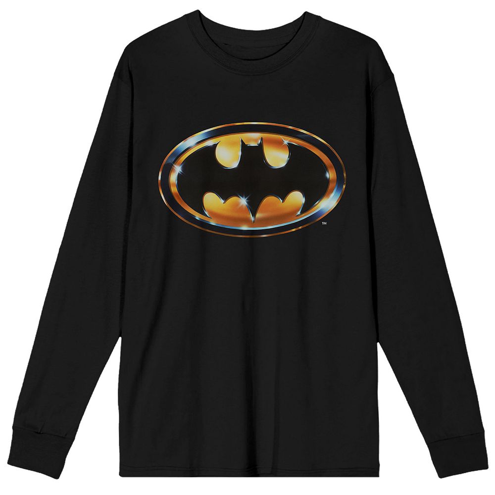 Men's DC Comics Metallic Batman Logo Long Sleeve Graphic Tee
