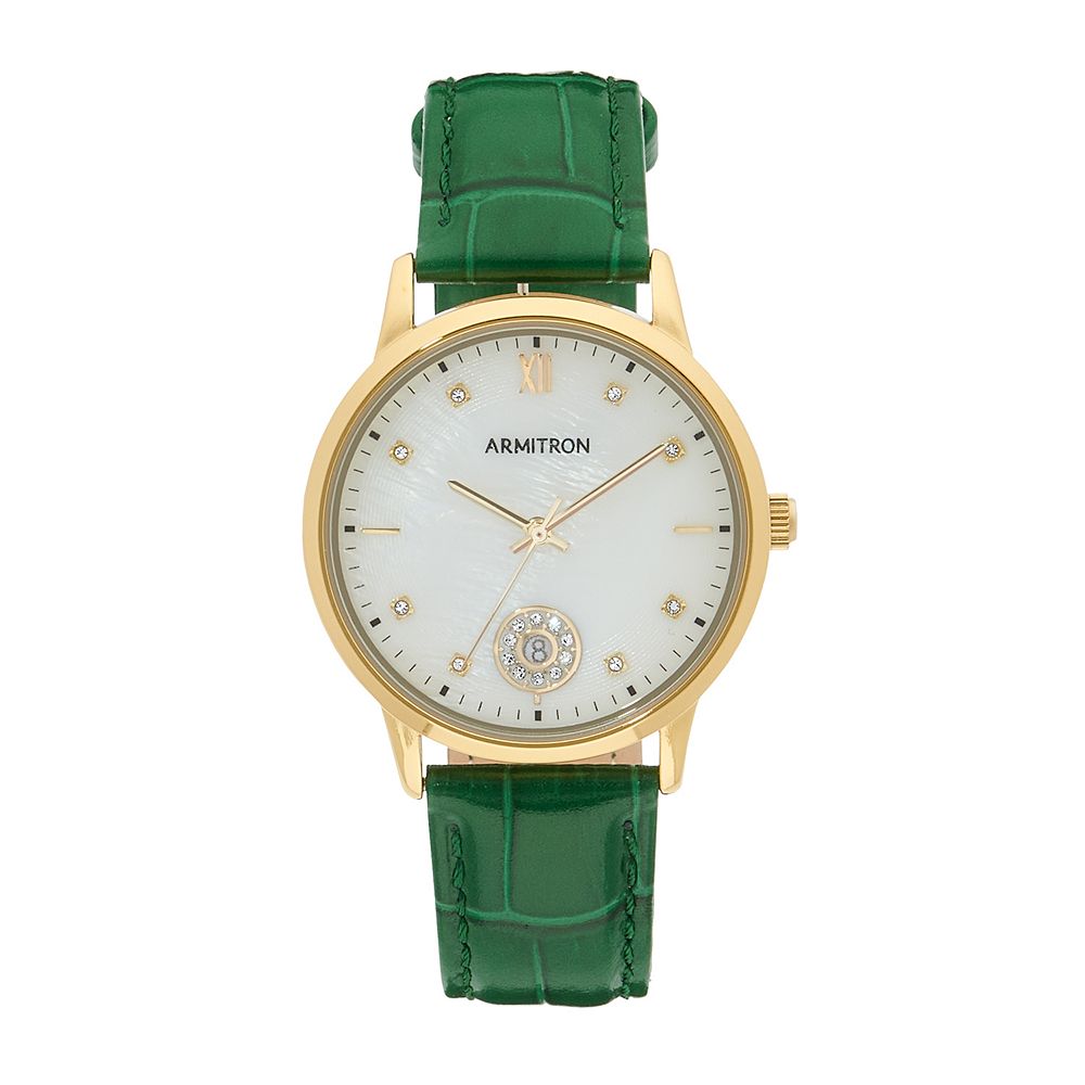 Armitron Women’s Crystal Accent Leather Strap Calendar Watch - 75 ...