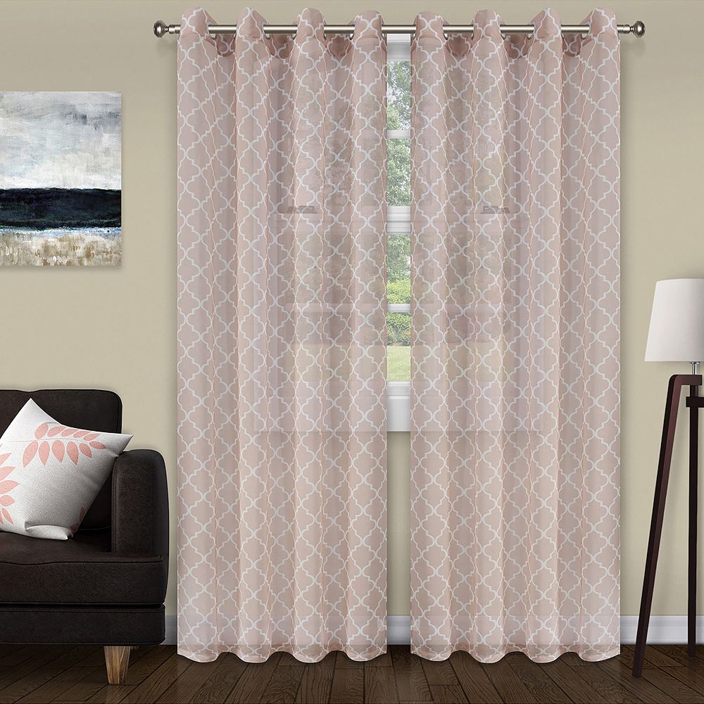 SUPERIOR Trellis 2-Pack Sheer Curtain Set