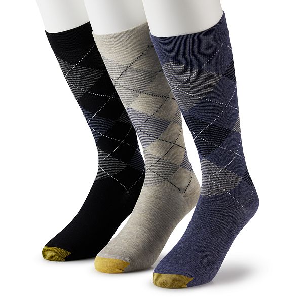 Men's GOLDTOE® 3-Pack Mild Compression OTC Argyle Socks