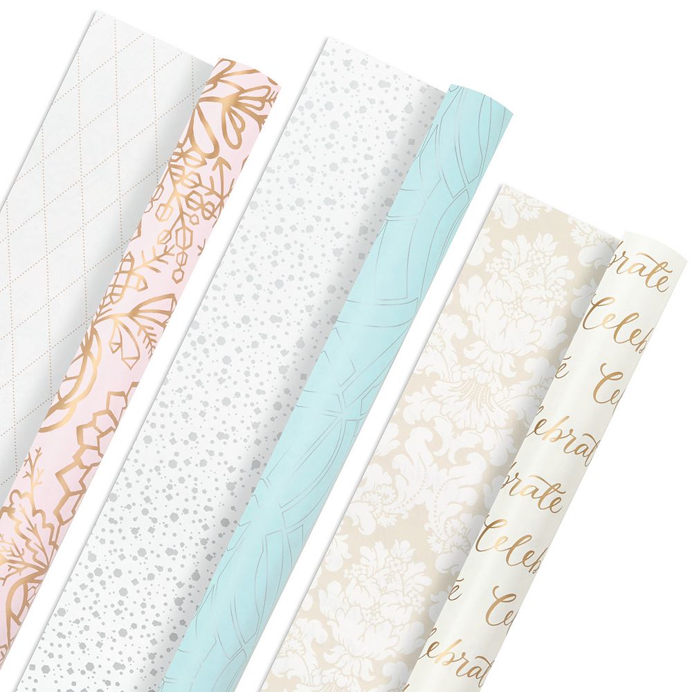 Hallmark 3-Pack Pastel Reversible Wrapping Paper