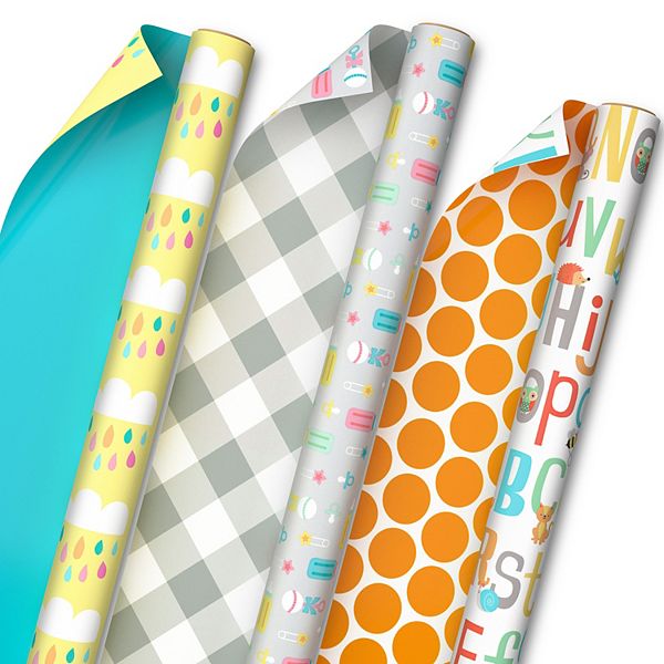 Hallmark All Occasion Reversible Wrapping Paper Bundle - Baby