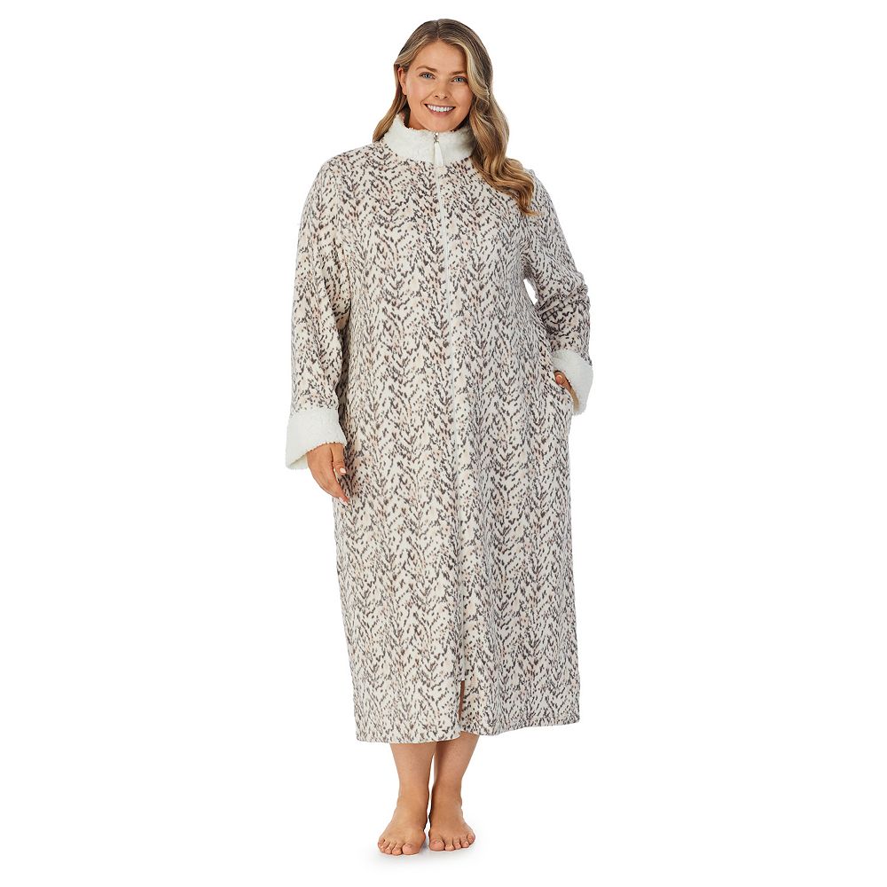 Plus Size Stan Herman Plush Sherpa Zip Robe