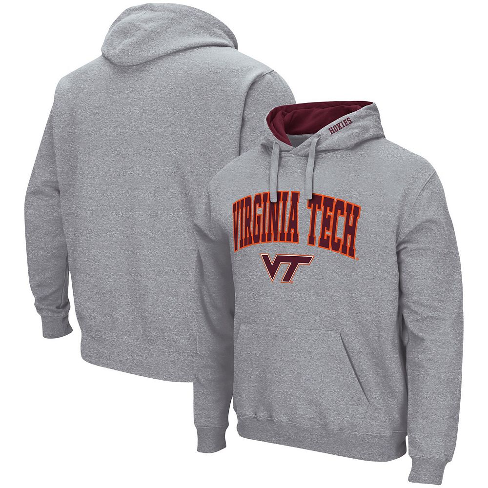 Men's Colosseum Heather Gray Virginia Tech Hokies Arch & Logo 3.0 ...