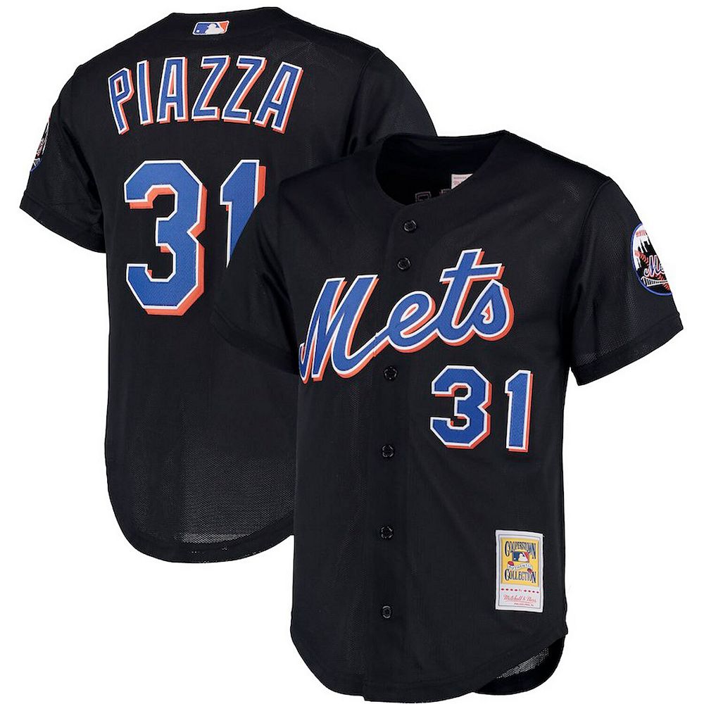 Men's Mitchell & Ness Mike Piazza Black New York Mets Big & Tall ...