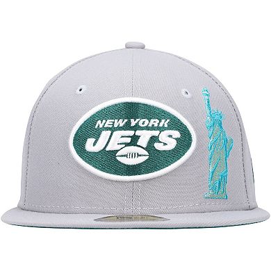 Men's New Era Gray New York Jets City Describe 59FIFTY Fitted Hat