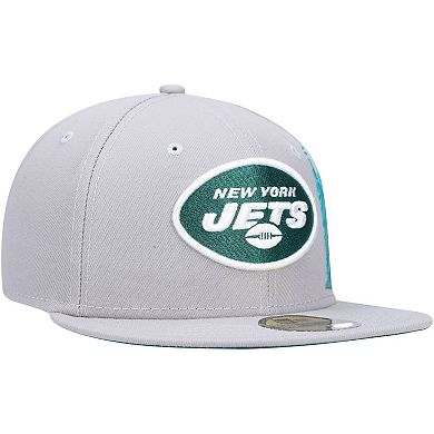 Men's New Era Gray New York Jets City Describe 59FIFTY Fitted Hat