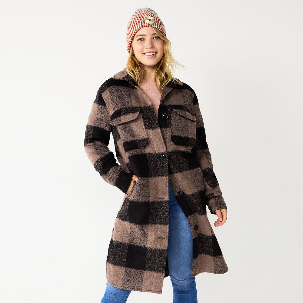 Juniors' SO® Long Oversized Shacket