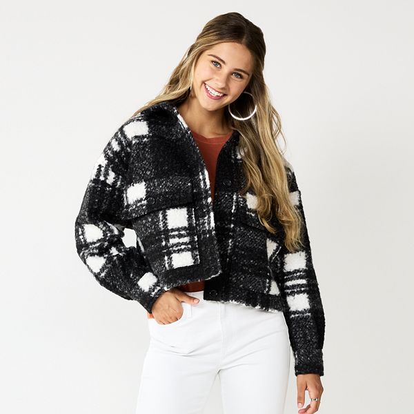 Juniors' SO® Cropped Shacket