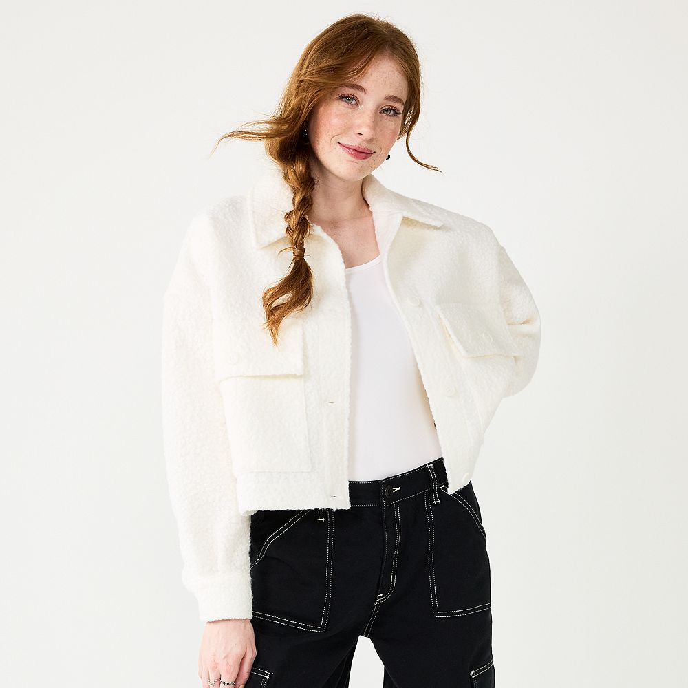 Juniors' SO® Cropped Shacket