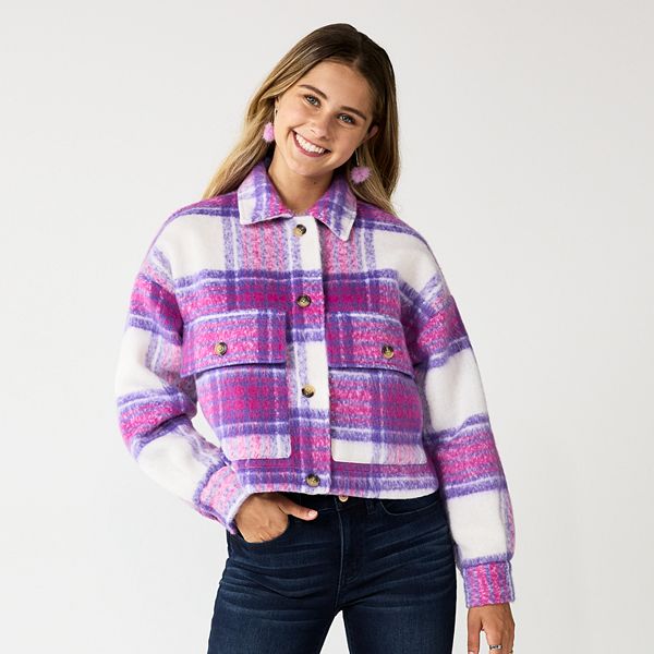 Juniors' SO® Cropped Shacket