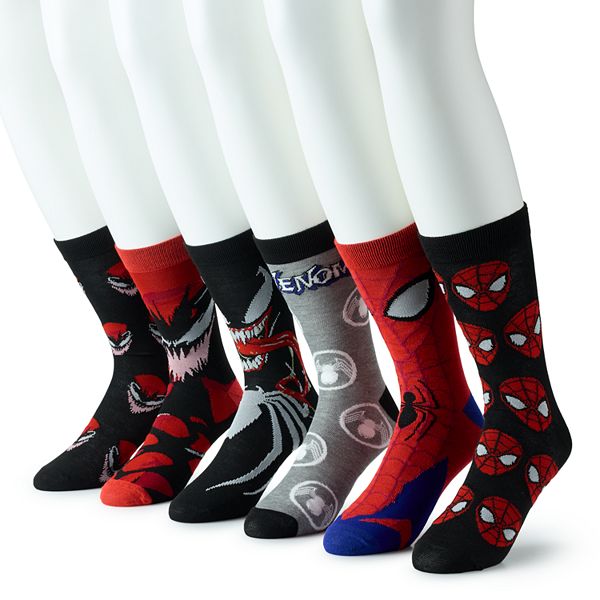 Men's Licensed Character 6-pack Variety Socks - Spiderman Venom – BrickSeek