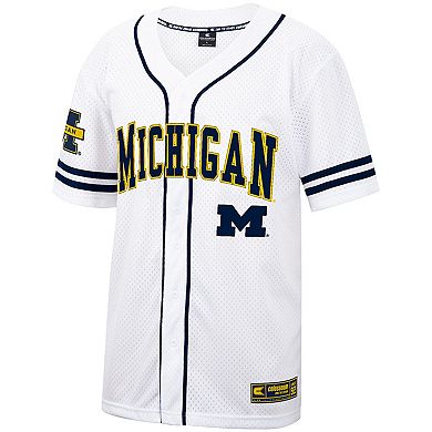 Men's Colosseum White Michigan Wolverines Free Spirited Mesh Button-Up ...