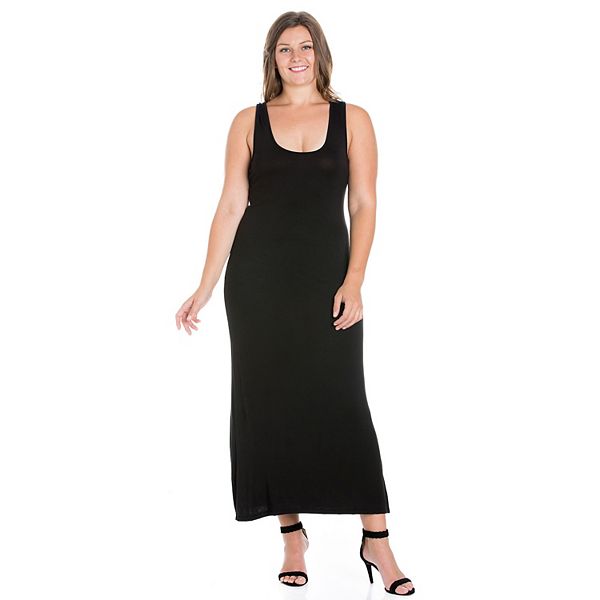 Plus Size 24seven Comfort Apparel Racerback Maxi Dress
