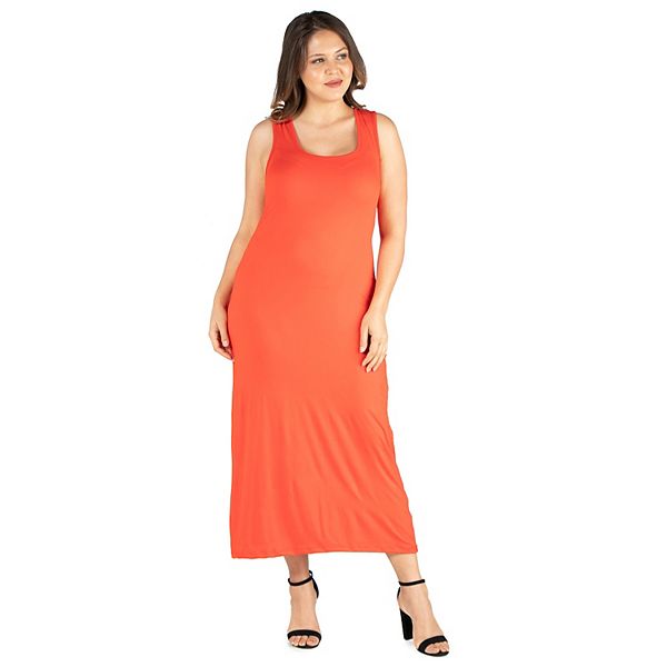 Plus Size 24seven Comfort Apparel Racerback Maxi Dress