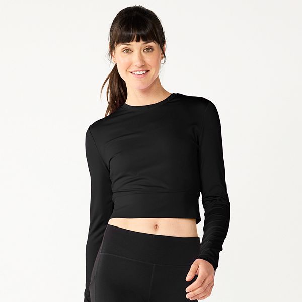 Women's Tek Gear® Ruffle Cutout Crop Tee