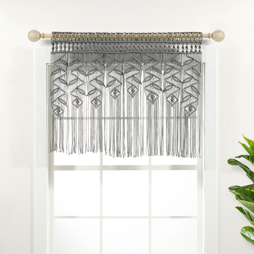 Lush Decor Boho Macrame Leaf Valance