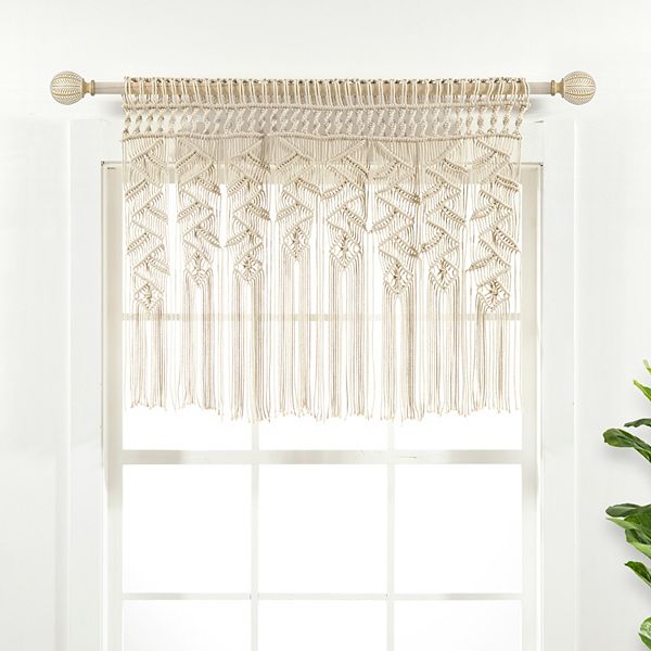 Lush Decor Boho Macrame Leaf Valance