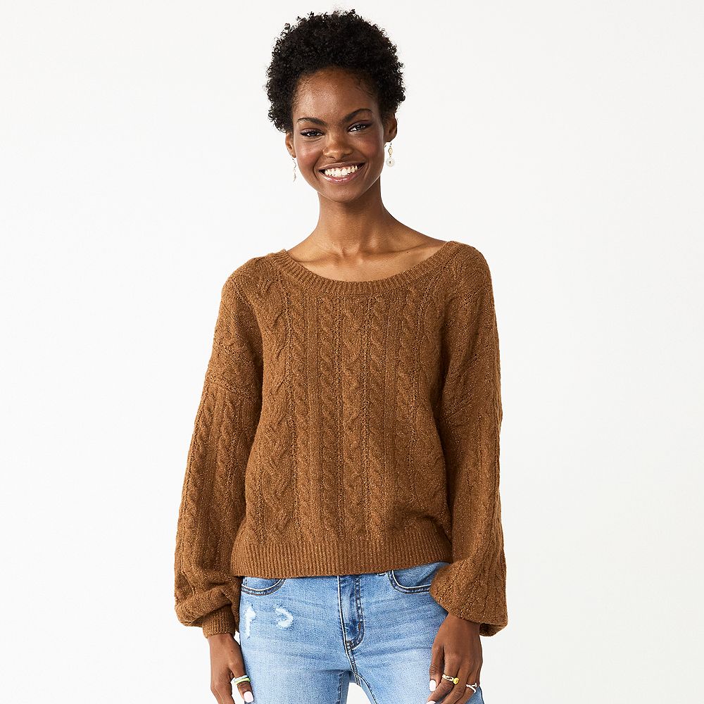 Juniors' SO® Lace Up Sweater