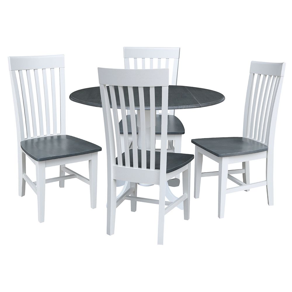 International Concepts Drop Leaf Dining Table & Slat Back Chair 5-piece Set