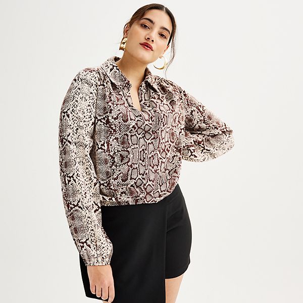 Women's INTEMPO Twist-Front Crop Shirt