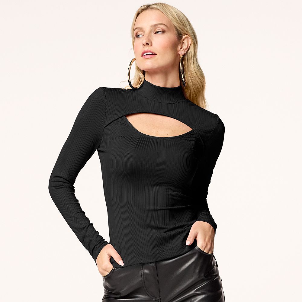 Women's INTEMPO Cut-Out Mockneck Top