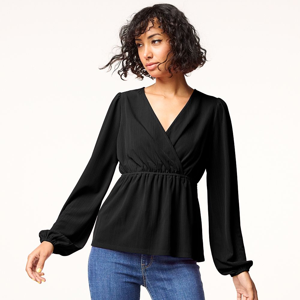 Women's INTEMPO Surplice Faux-Wrap Top