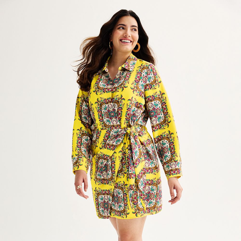 Women's INTEMPO Faux-Wrap Shirt Dress