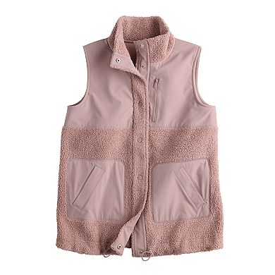 Women's FLX Snap-Front Boucle Mixed-Media Vest