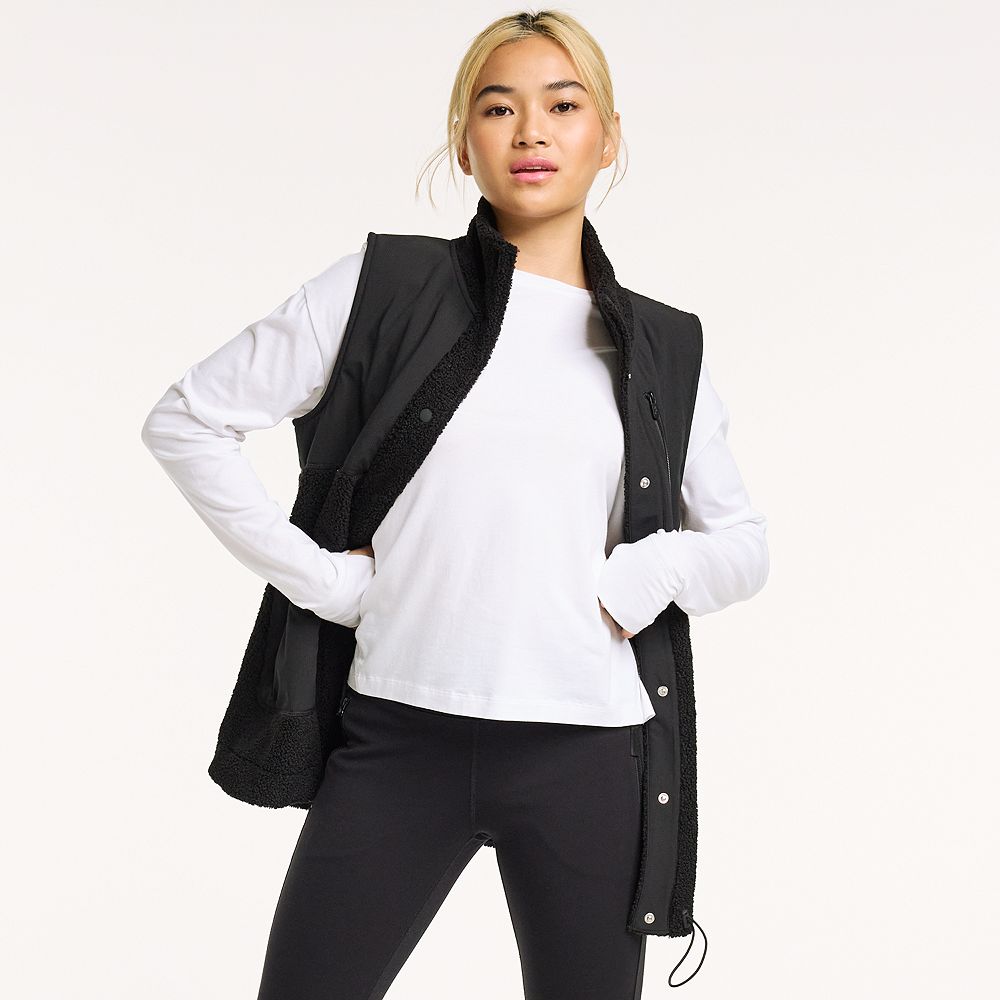 Women's FLX Snap-Front Boucle Mixed-Media Vest