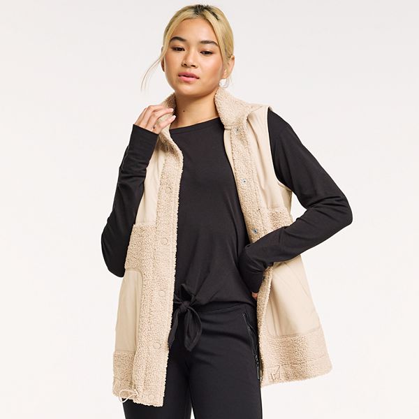 Women's FLX Snap-Front Boucle Mixed-Media Vest