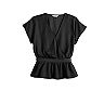 Women's Nine West Short Sleeve Peplum Wrap Top