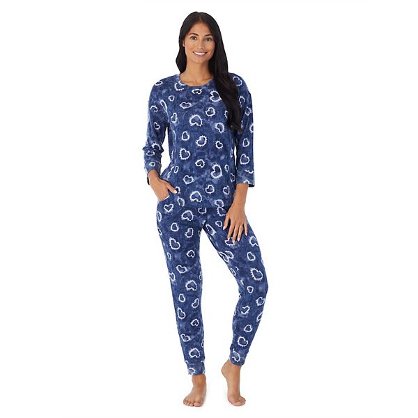 Womens Cuddl Duds® Sweater Knit 34 Sleeve Pajama Top And Banded Bottom Pajama Pants Sleep Set