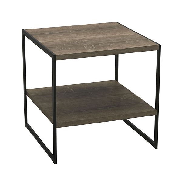 Household Essentials Ashwood Low Square End Table