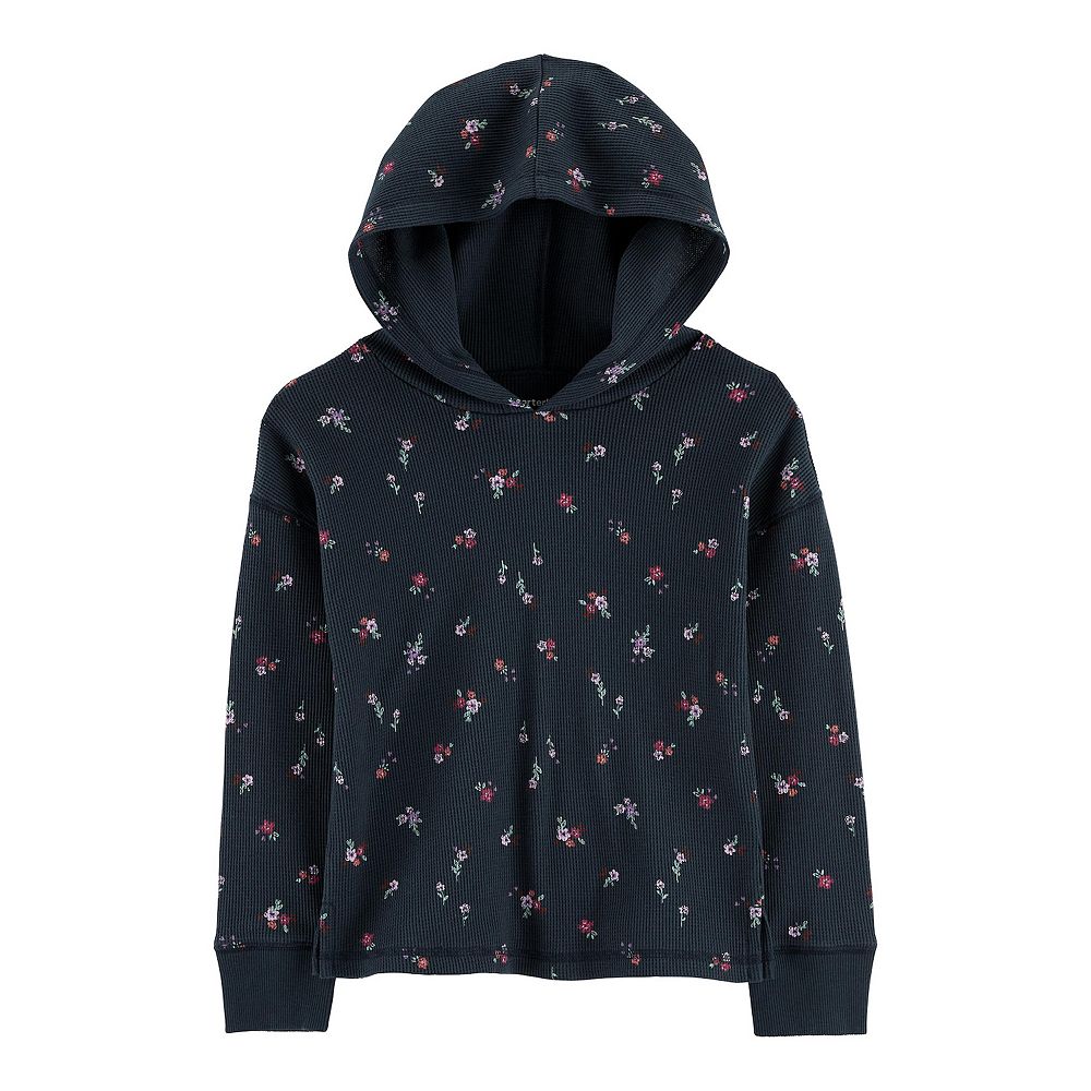 Girls 4-14 Carter's Floral Hooded Thermal Tee