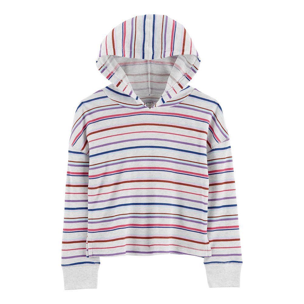 Girls 4-14 Carter's Striped Thermal Hooded Tee