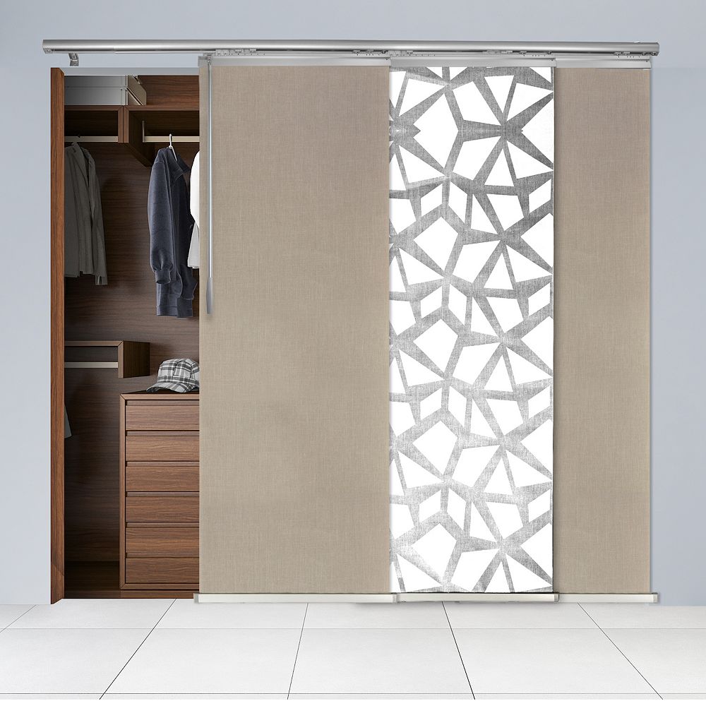 Rod Desyne 3-Panel Adjustable Sliding Single Rail Panel Track Room ...