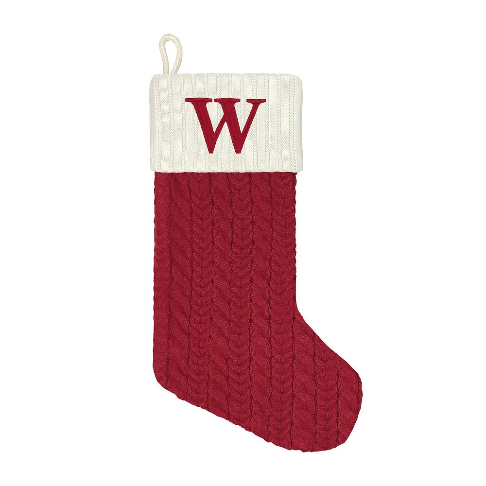 St. Nicholas Square® Large Red Knit Monogram Stocking