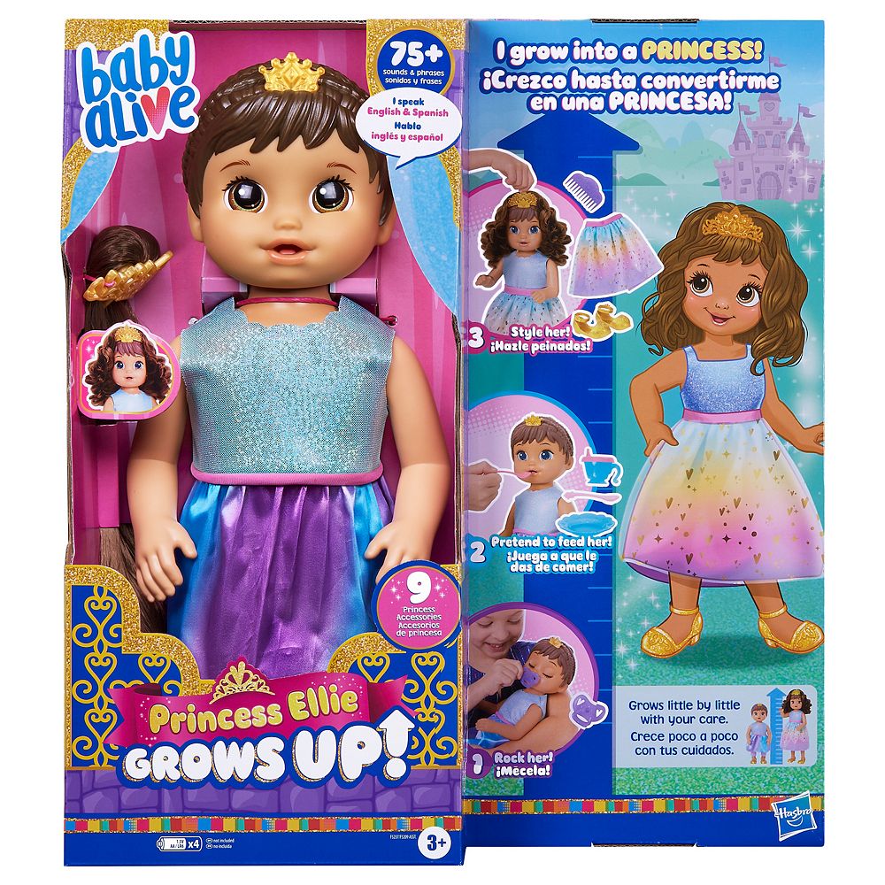 Baby Alive Princess Ellie Grows Up! Doll, Brown Hair