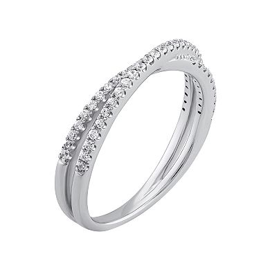 Simply Vera Vera Wang 14k White Gold 1/4 Carat Diamond Crisscross ...