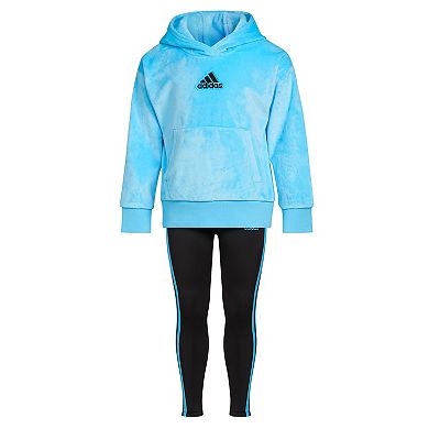 Girls 4-6x adidas 2-Piece Silken Fleece Hooded Pullover & Leggings Set