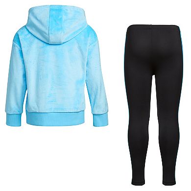 Girls 4-6x adidas 2-Piece Silken Fleece Hooded Pullover & Leggings Set
