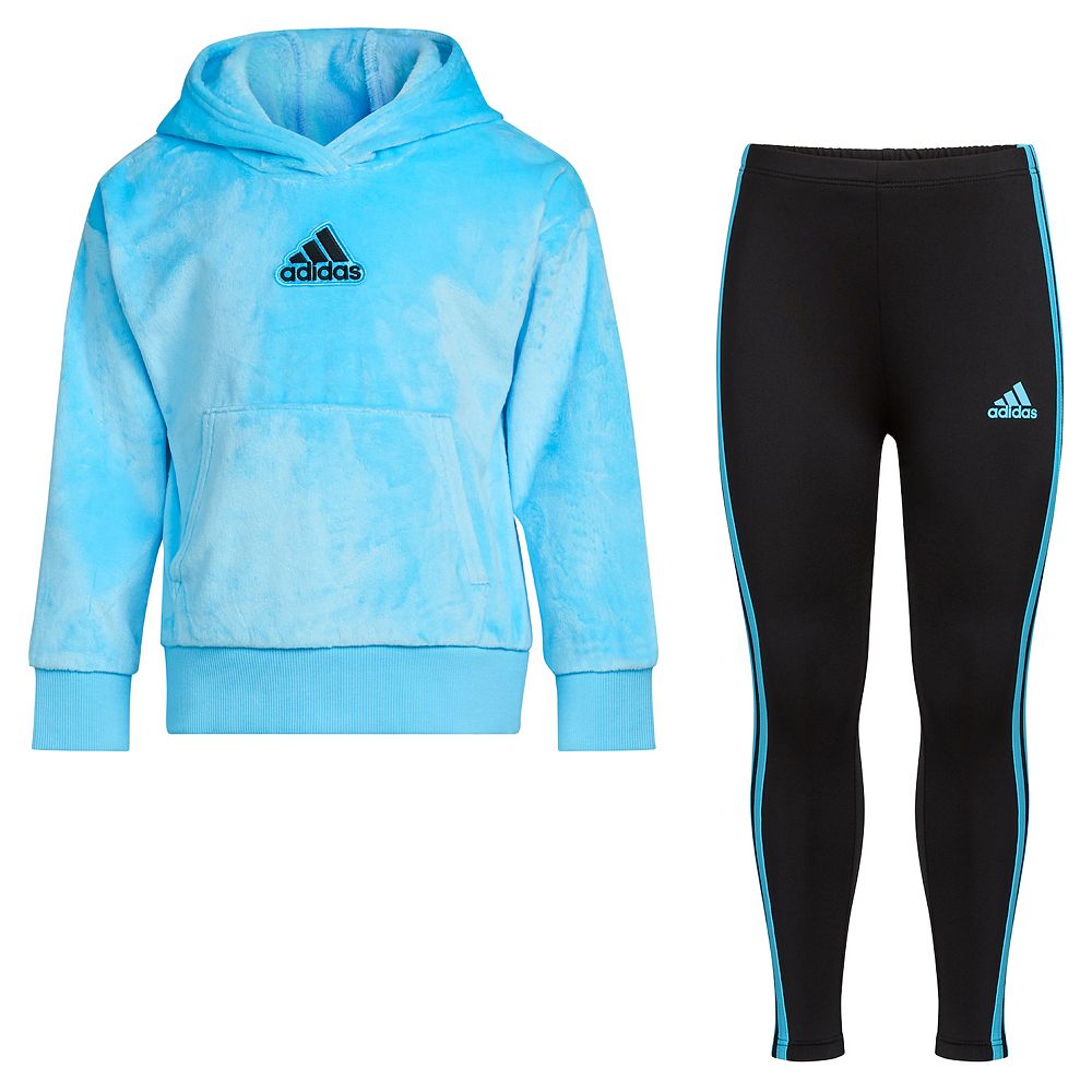 Girls 4-6x adidas 2-Piece Silken Fleece Hooded Pullover & Leggings Set