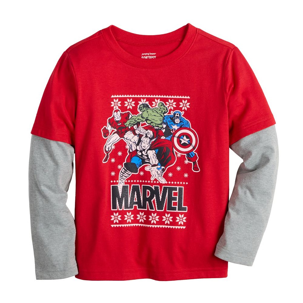Boys 4-12 Jumping Beans® Marvel The Avengers Jersey Sleeve Fair Isle ...