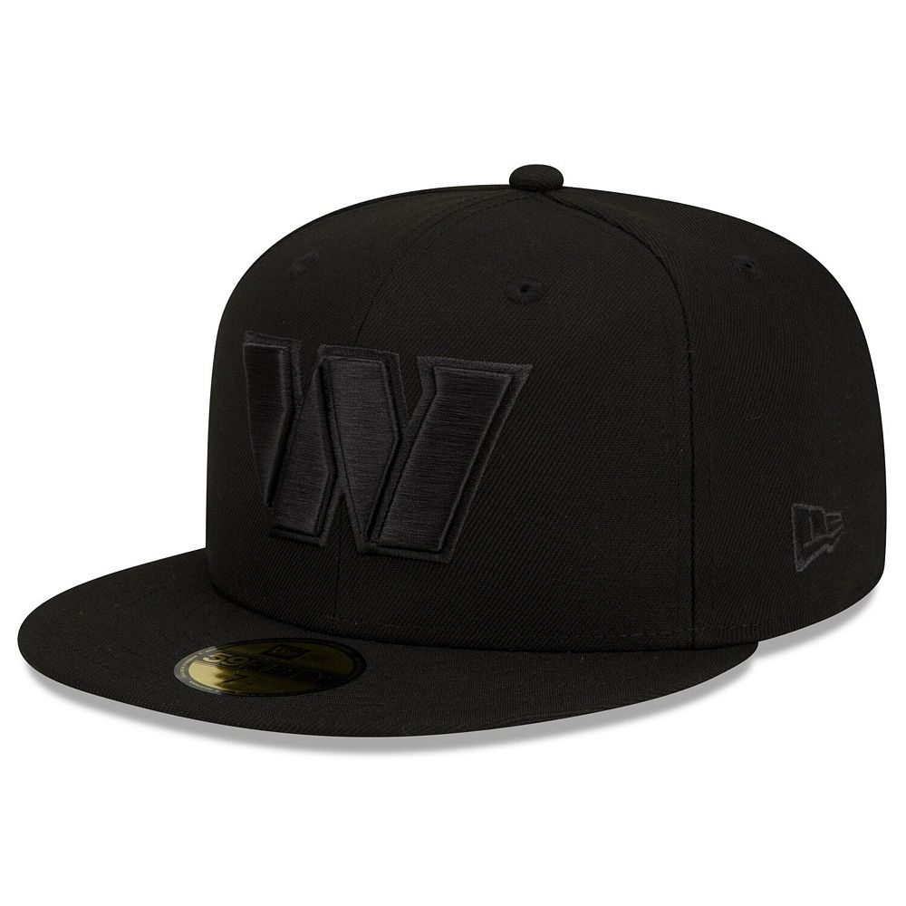 Men's New Era Washington Commanders Black on Black 59FIFTY Fitted Hat